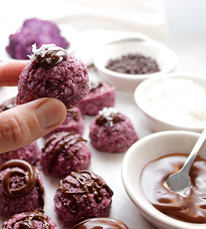 Purple Coconut Macaroons | GFV | Fresh is Real Recipes