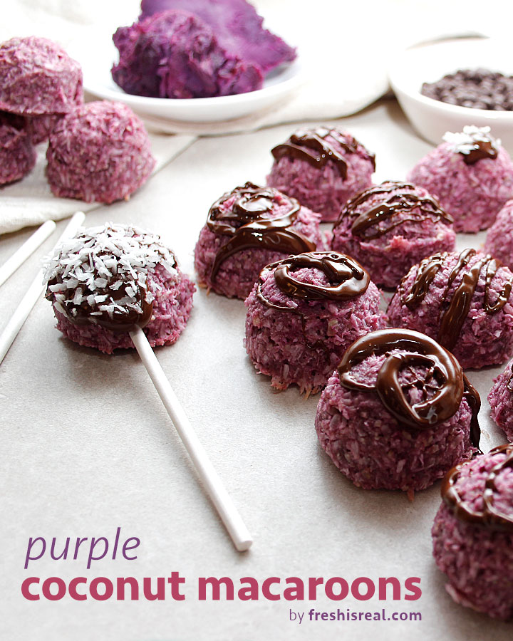 Purple Coconut Macaroons - Fresh is Real
